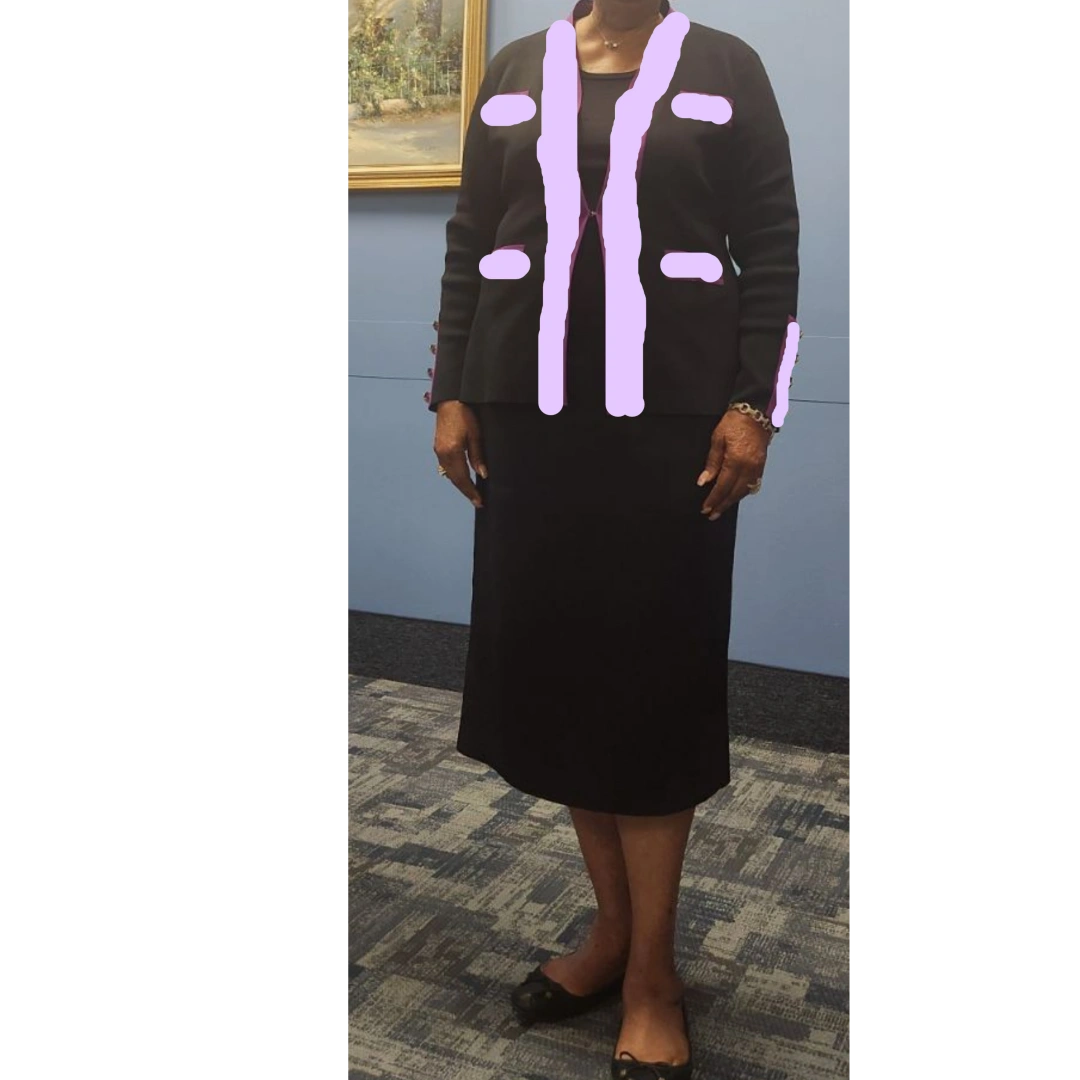 Black and Lavender Knit Suit