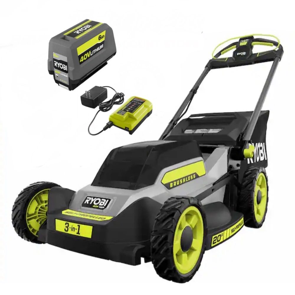 RYOBI 40V HP Brushless 20 in. Cordless Electric Battery Walk Behind ...