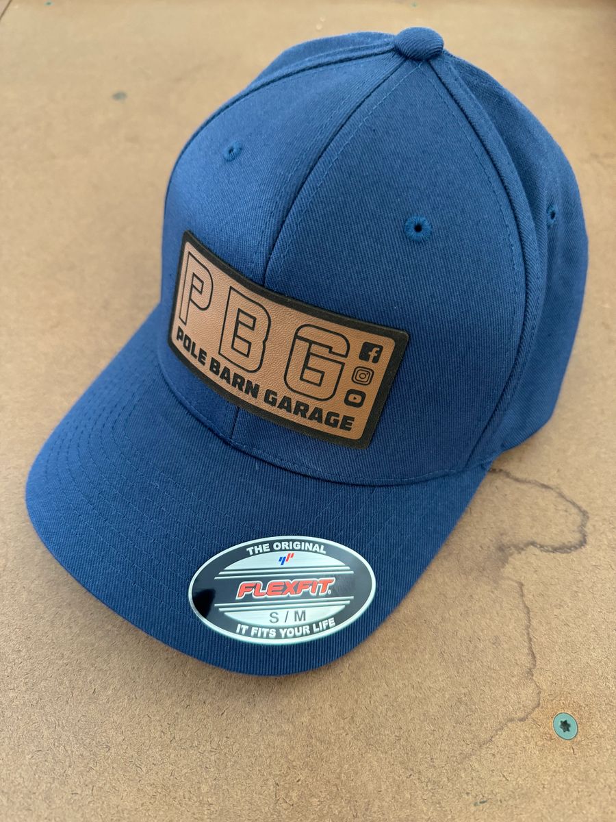 PBG - 6277 Flex Fit Hat Navy - Leather Patch