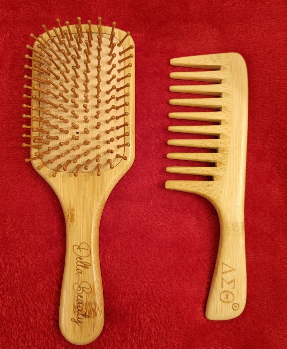 $12- Delta Bamboo Comb & Brush Set