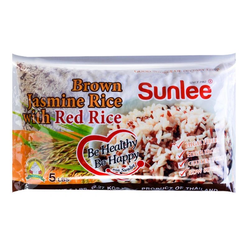 Sunlee Brown Jasmine Rice with Red Rice 5lb (80oz)