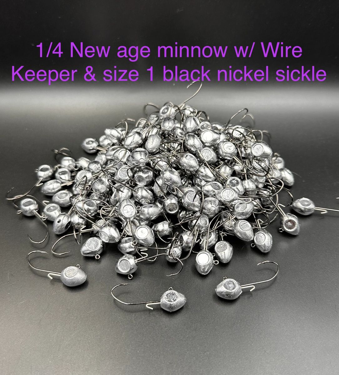 1/4 New Age Minnow w/ Wire Keeper & size 1 black nickel sickle *Not filed*