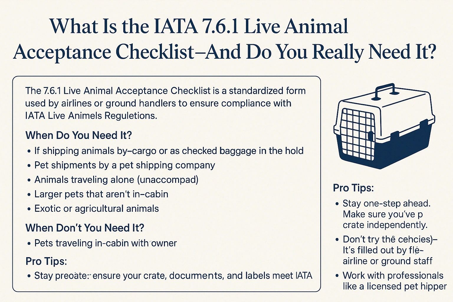 What Is the IATA 7.6.1 Live Animal Acceptance Checklist