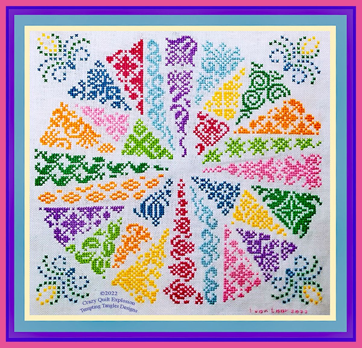 Crazy Quilt Explosion - Mandala by Tempting Tangles Designs