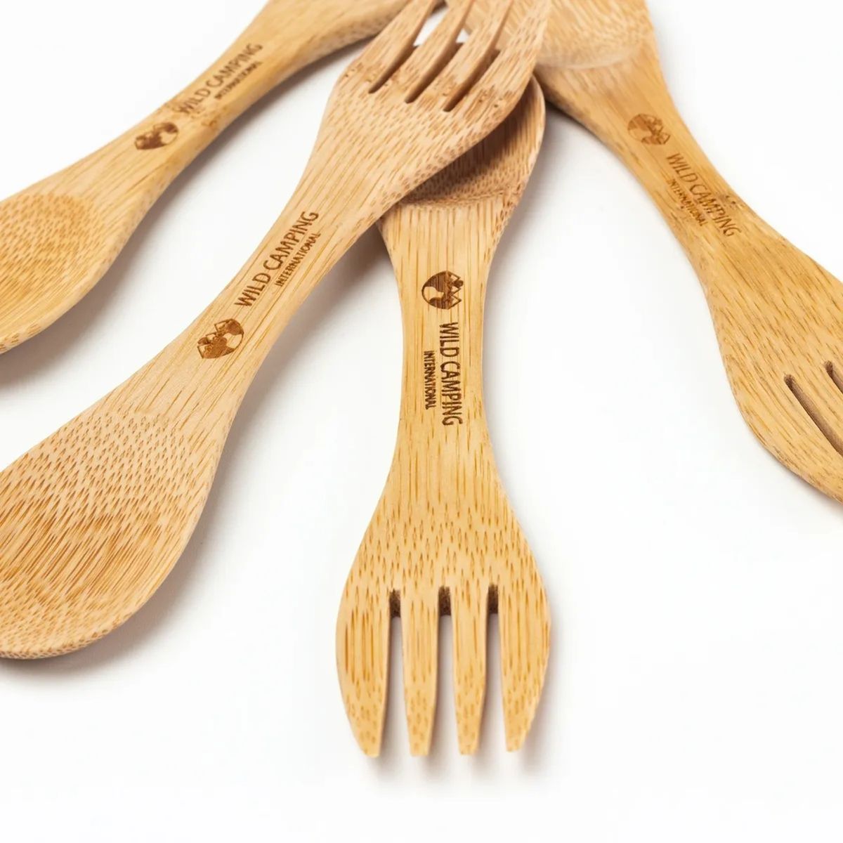 set of 4 reusable large bamboo sporks