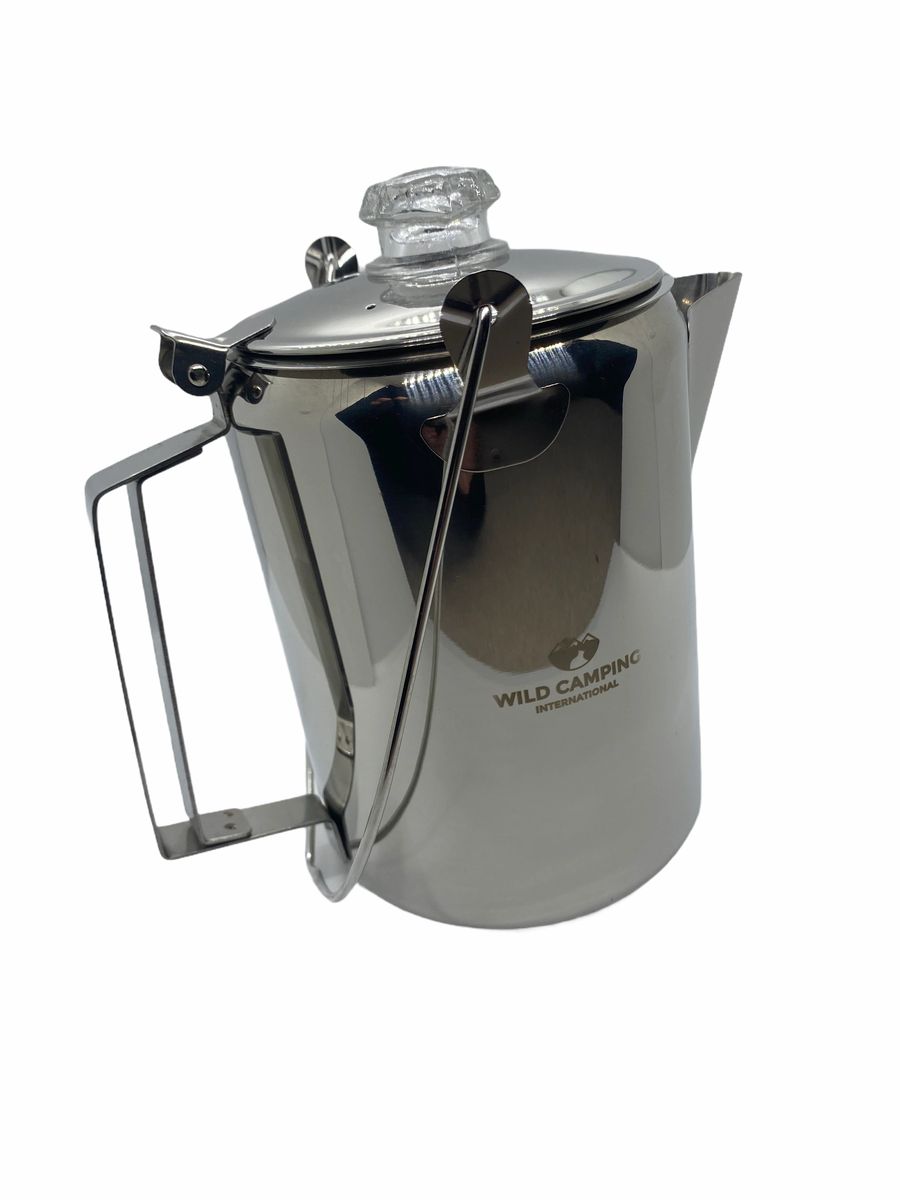 Stainless steel campfire coffee percolator