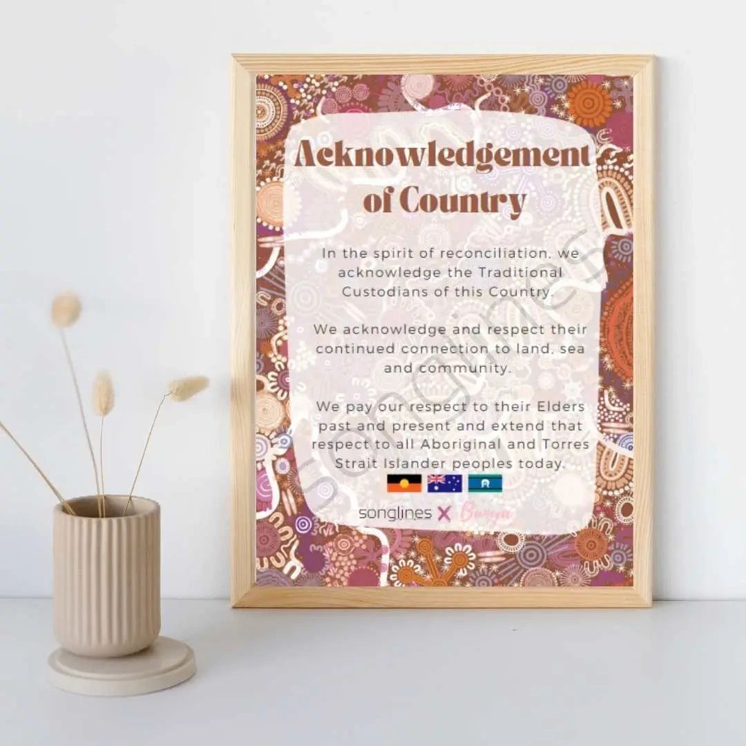 Acknowledgement of Country sign- Country in colour