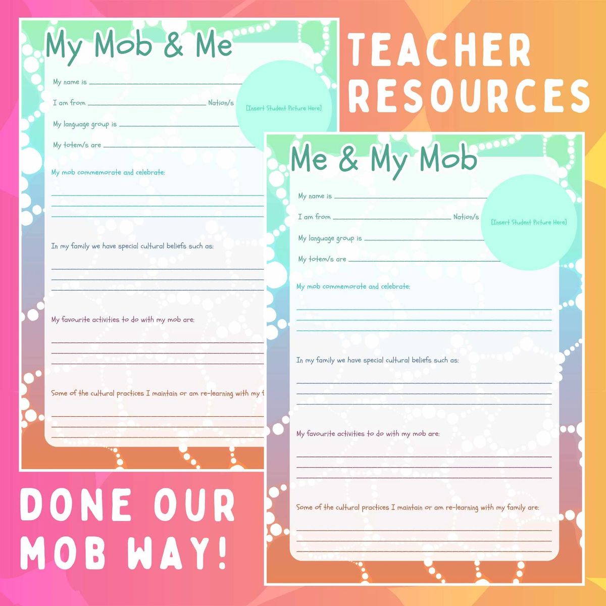 My Mob & Me Culturally Responsive Identity Posters A4 Pack 12