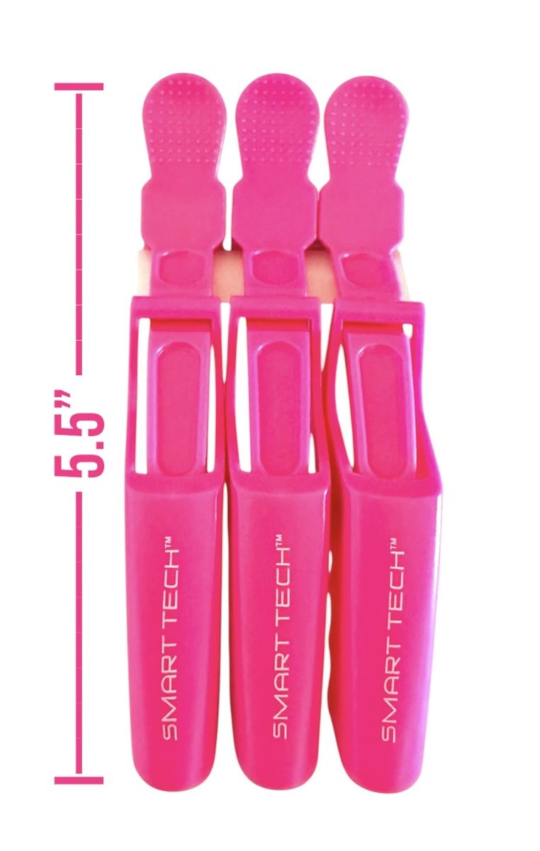 SMART TECH X-Large Lock Tight Styling Clips - Neon PINK 3 pack