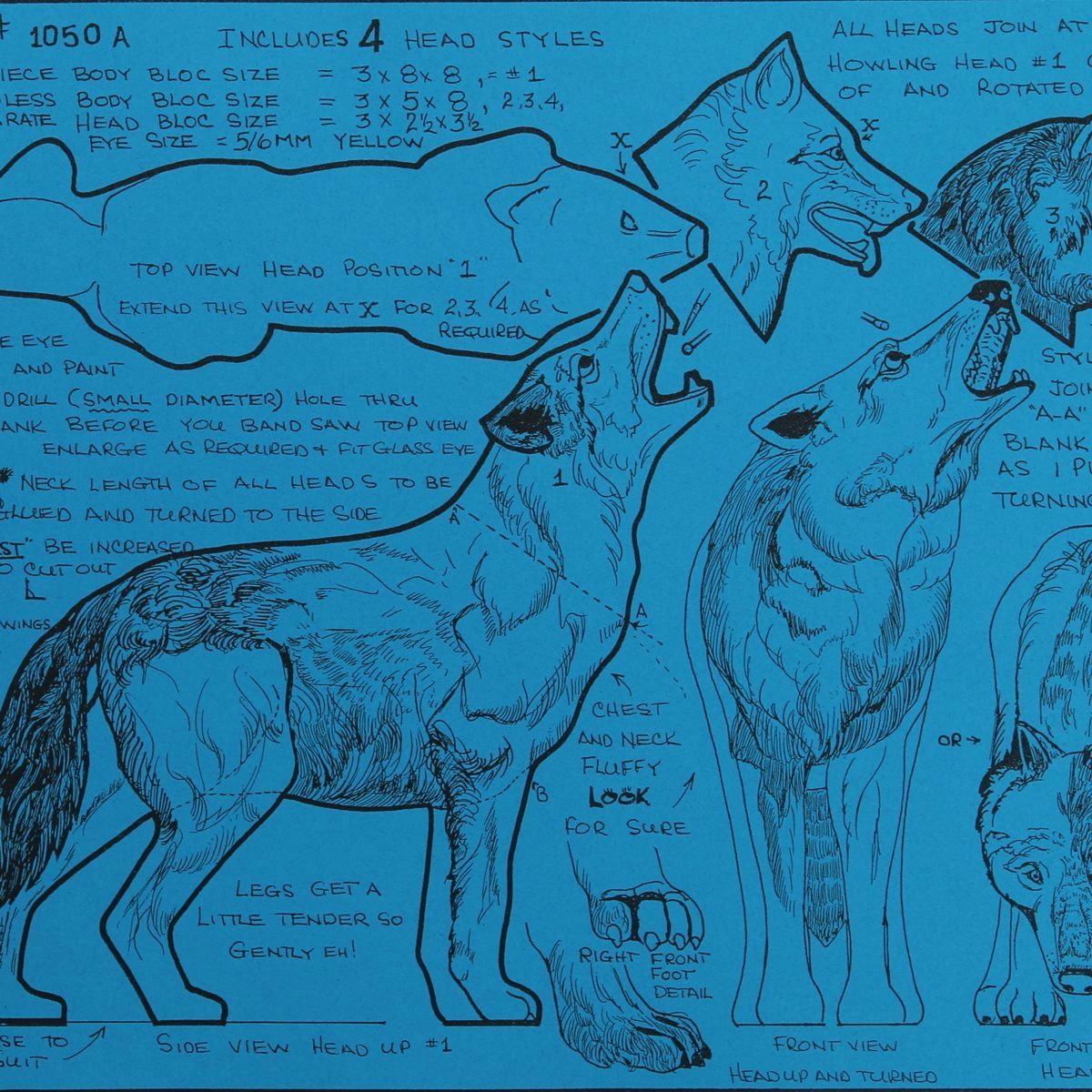 Timber Wolf Four Head Styles