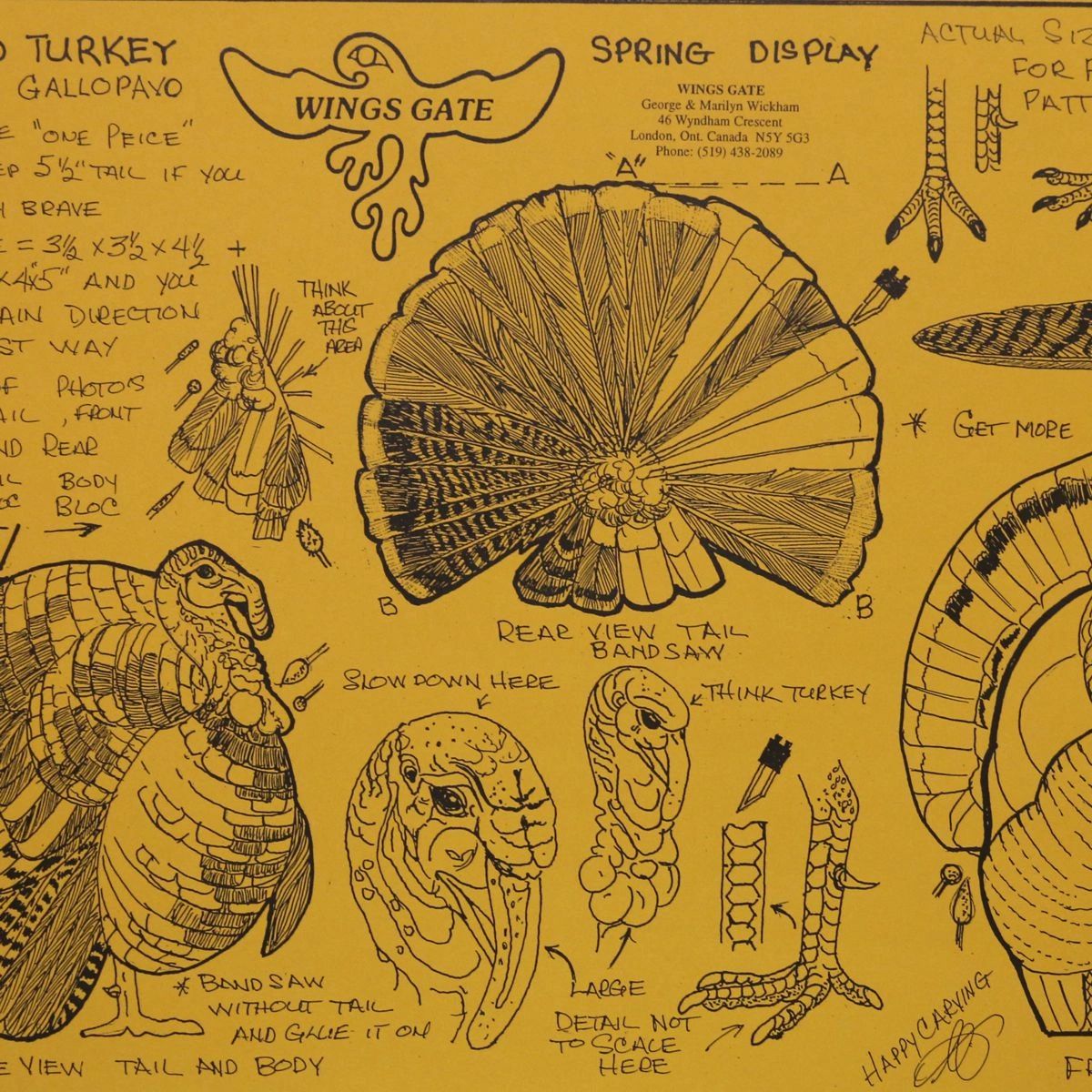 Wild Turkey Spring Display Miniature Pattern 75-508