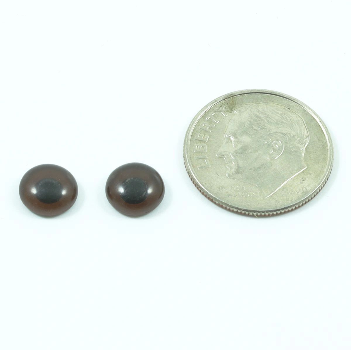 7mm Dark Brown Flat Back Glass Eye