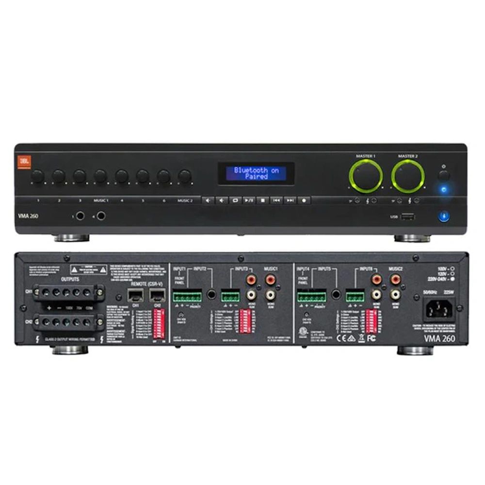 JBL VMA1240 Mezcladora-amplificador comercial de 240 W de un canal 70 V ...