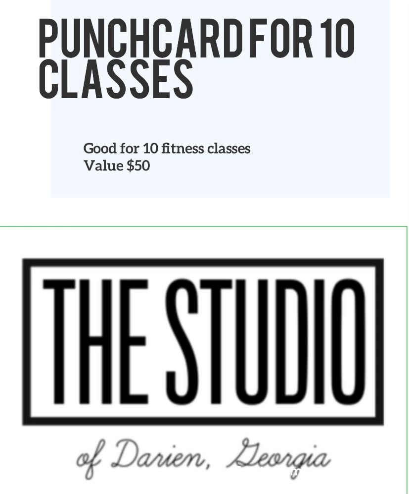 Punch Card for 10 Fitness Classes