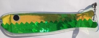 Green Electric/UV Fish Scale 10" Weiner Flasher