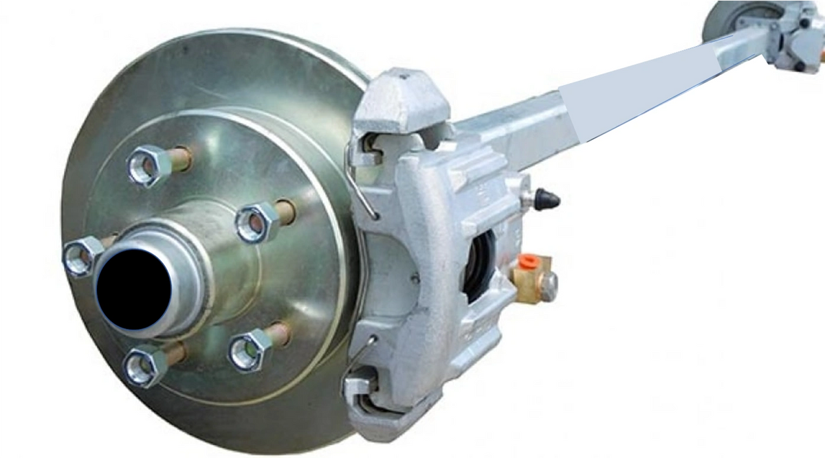 3,500# - Disc Brake Spring Axle - premium 5 lug hubs- 5 on 4.5 lug pattern