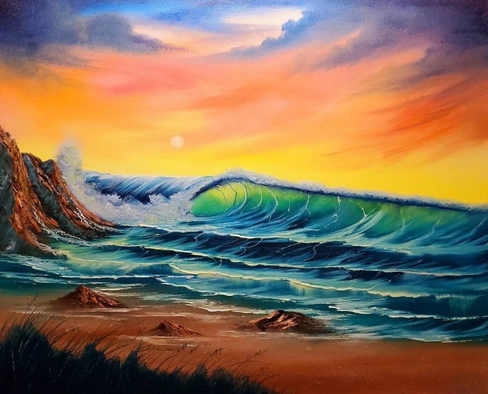 Sunday, Level 2 Bob Ross Inspired Oil Workshop (Ocean)