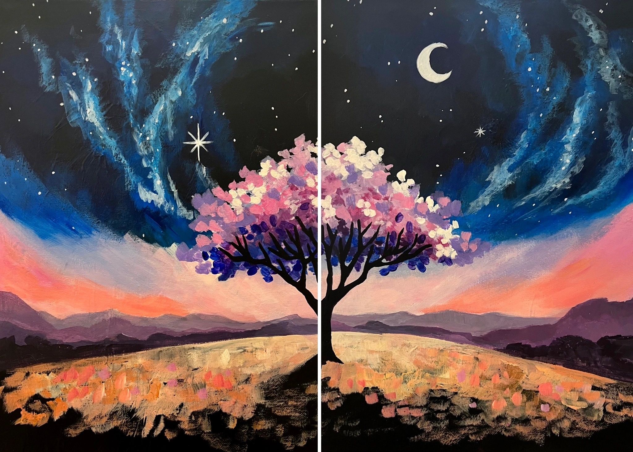 Thursday, Starlight Wonder [DOUBLE CANVAS PAINTING for 2 Guests]
