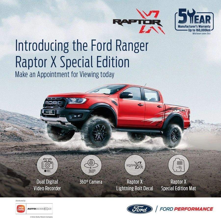 Ford Ranger Raptor X Special Edition-Available at Sibu.
