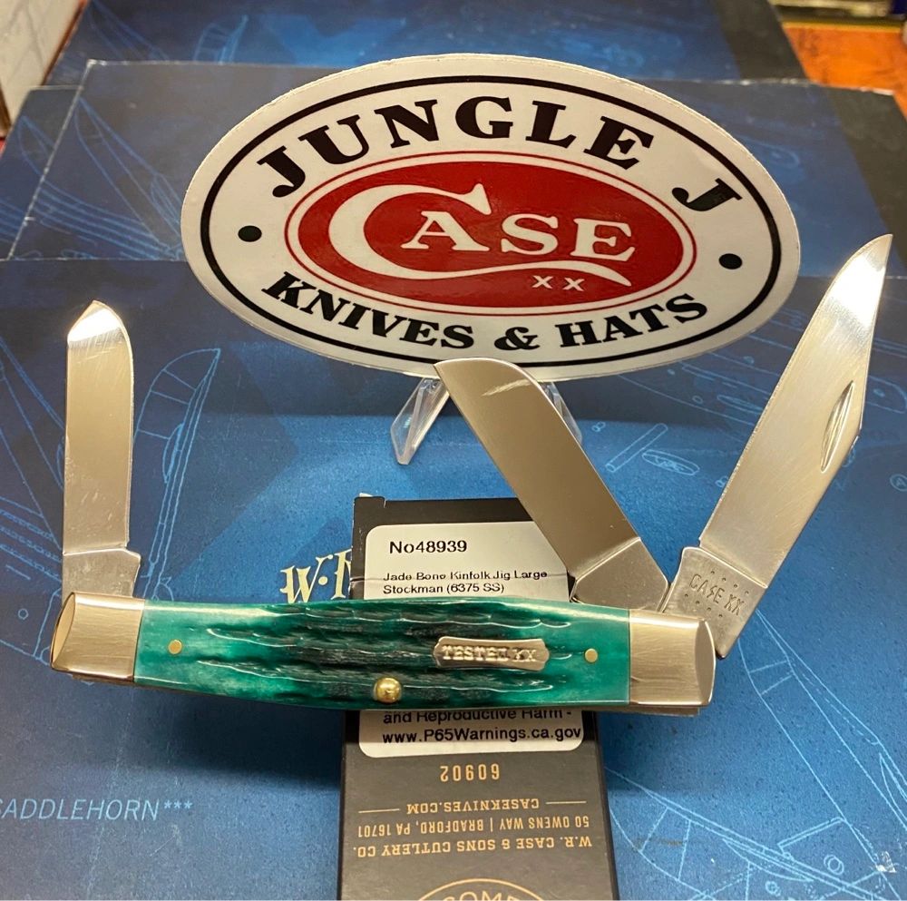 Case Large Stockman Knife (6375 SS) “Tested XX” Shield - Jade Bone, Kin ...
