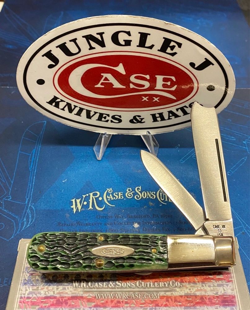 Case One Armed Razor Knife (G6205R SSP) Green Jig Bone Year 1981