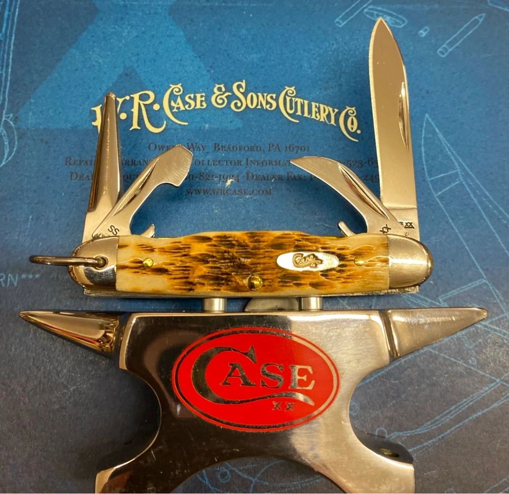 Case Junior Scout Knife Amber bone 2010 item number 00244 pattern 64090RSS