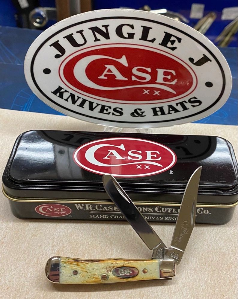 Case “First Production Run” Tiny Trapper Knife (6.52154 SS) Bone Stag ...