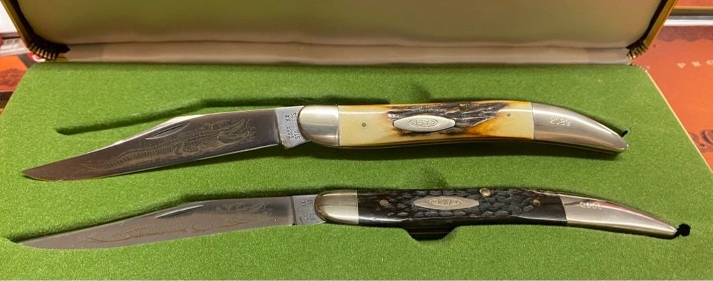 Case Large Toothpick Knife Set # 2089 (51093 SSP) & (61093 SSP) Stag ...