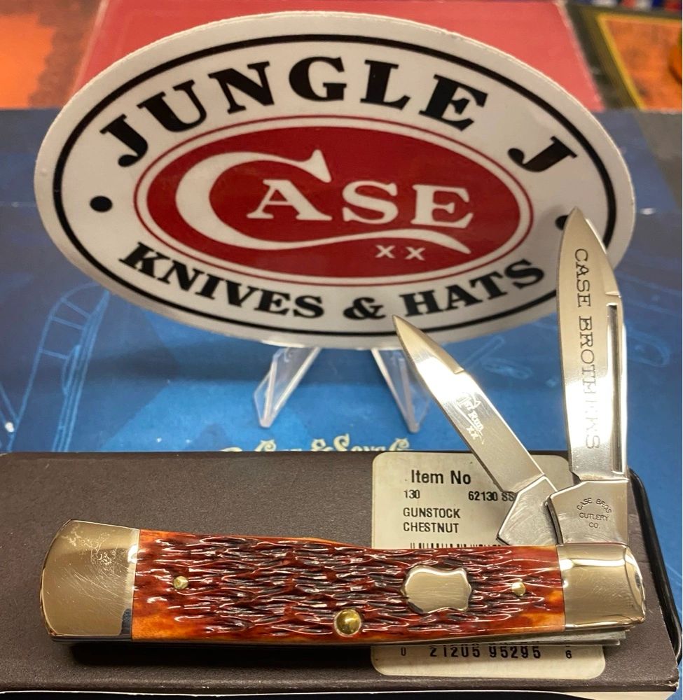 Case First Run Gunstock Knife (62130 SS) Case Brothers Chestnut Bone ...