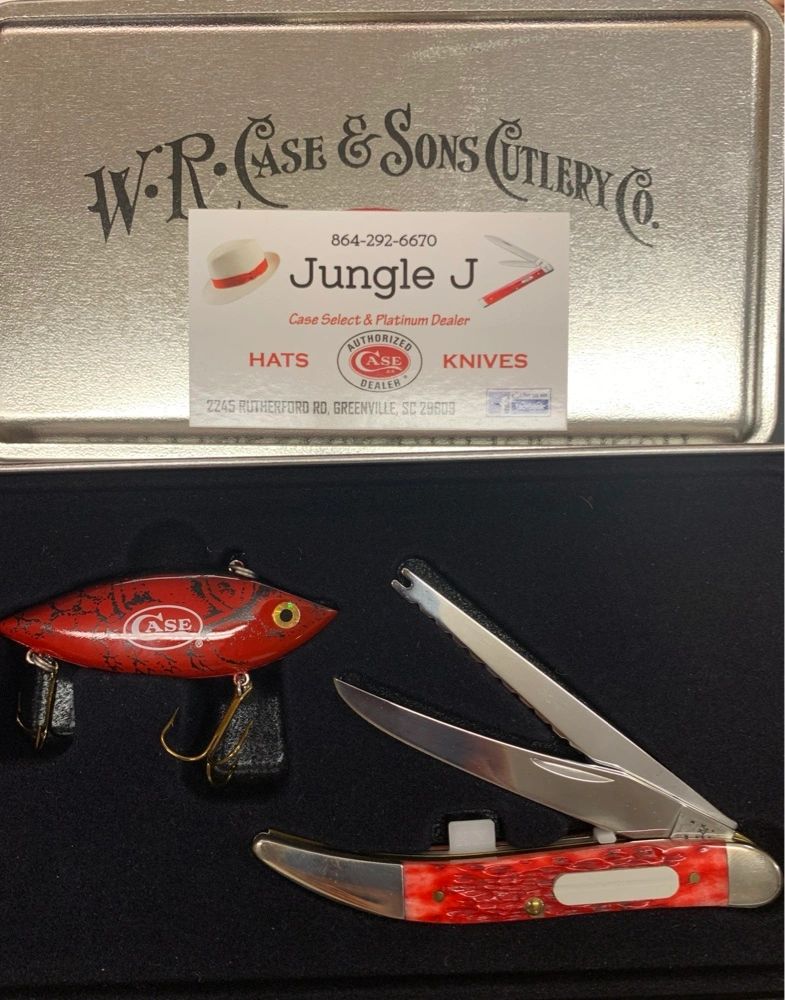 Case Fishing Knife Set with Lure Red bone 2014