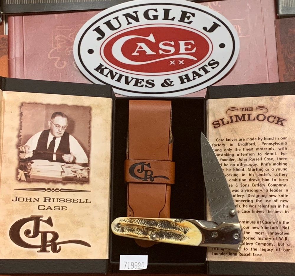 Case Damascus Slimlock Knife (6.5173L DAM) Bone Stag Item No. 05173 ...