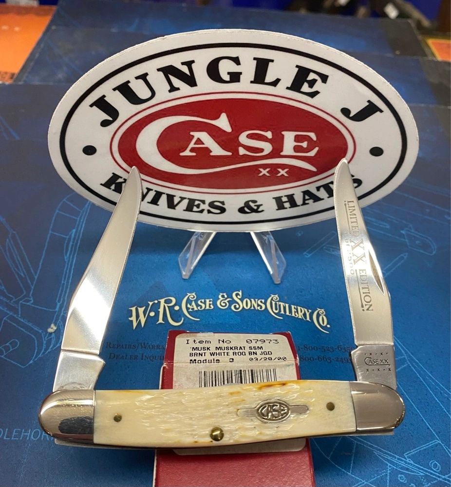 Case Limited Edition Muskrat Knife (MUSKRAT SSM) Burnt White Jigged ...