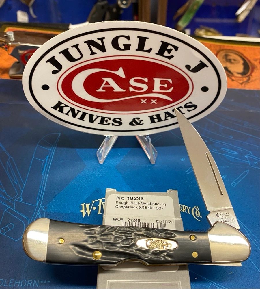 Case Copperlock Knife (61549L SS) Rough Black Synthetic Jig Item No ...