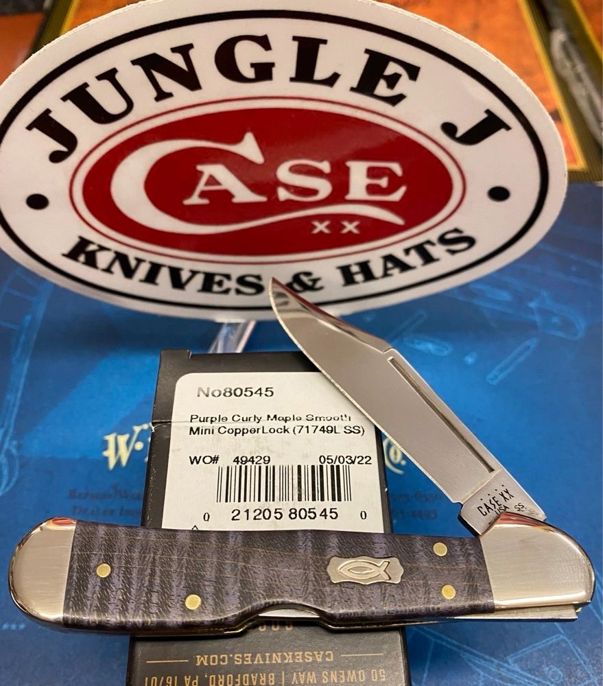 Case Mini Copperlock Knife (71749LSS) “Icthus” Fish Shield - Purple ...