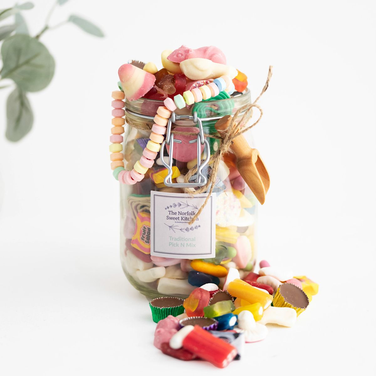 Large Filled Glass Sweet Jars