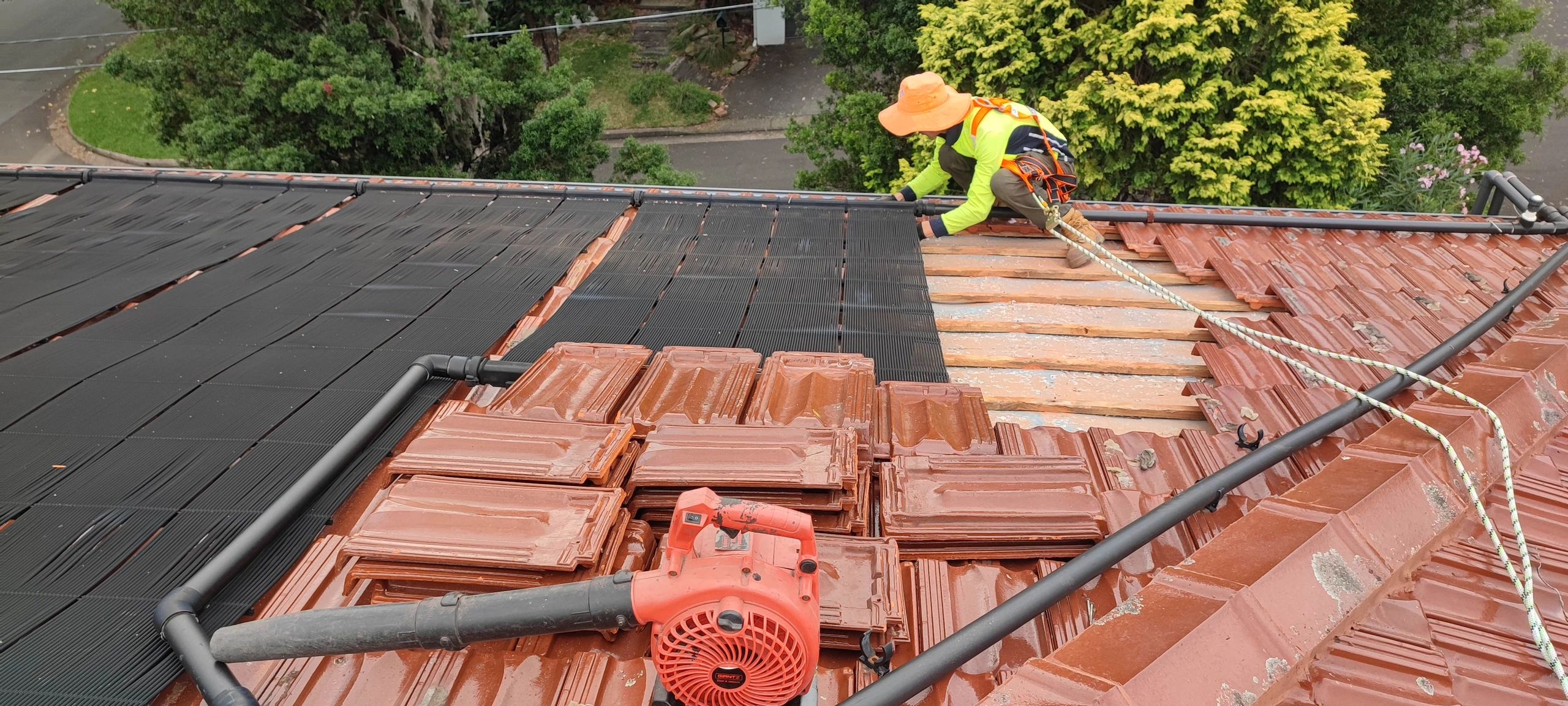 Replace cracked roof tiles