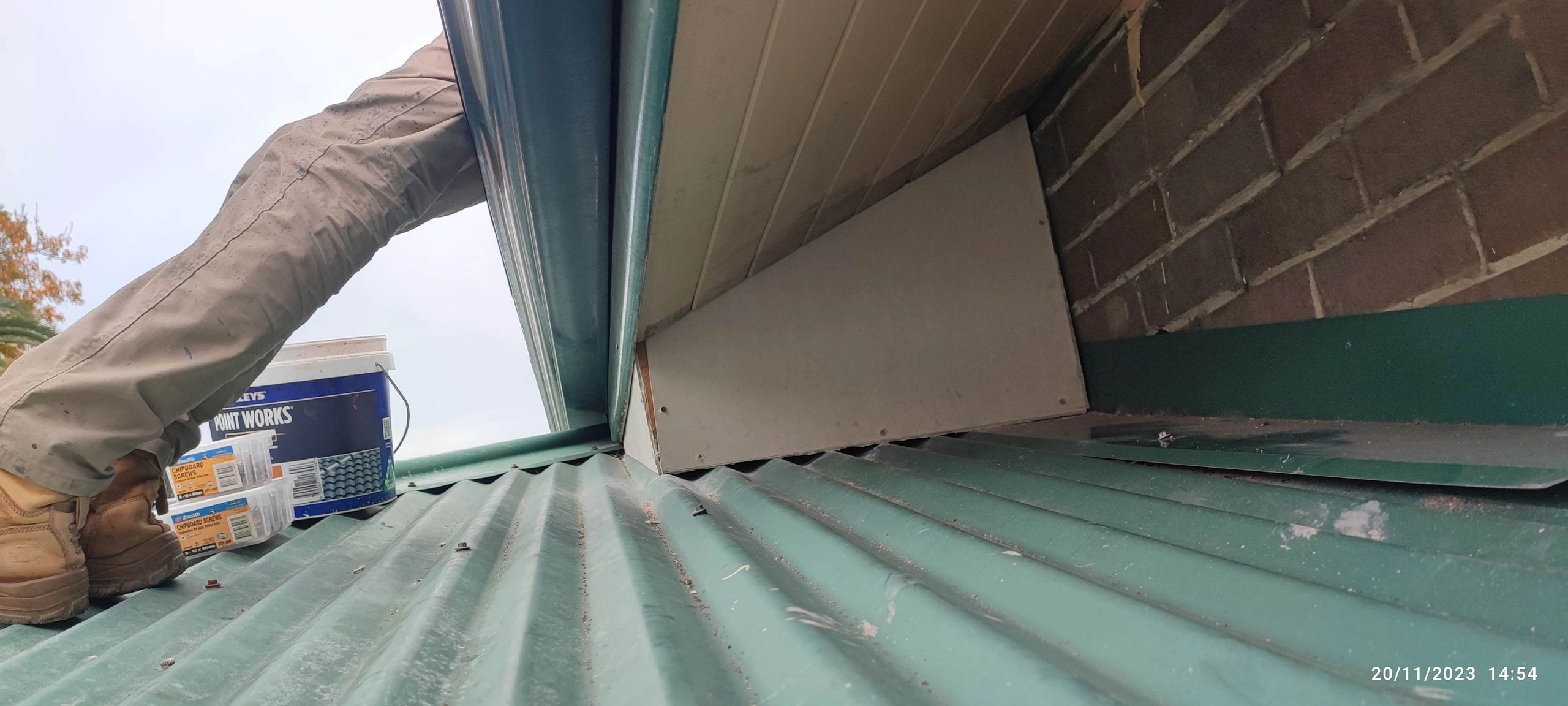 Block the under eave gap to prevent bird nests