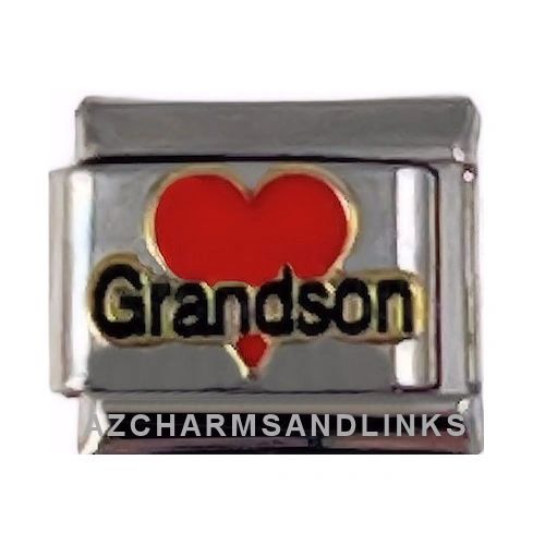 Red Heart Grandson Italian Charm Link