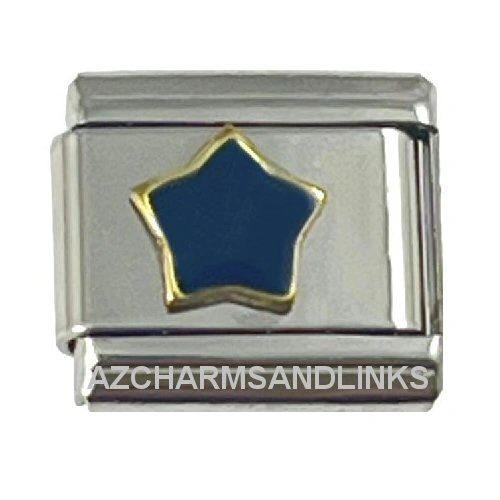 Blue Star Italian Charm Link