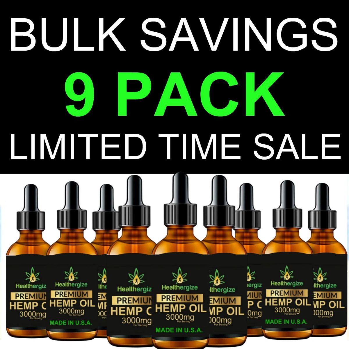 BULK SALE-9 PACK PREMIUM HEMP OIL-MADE IN USE