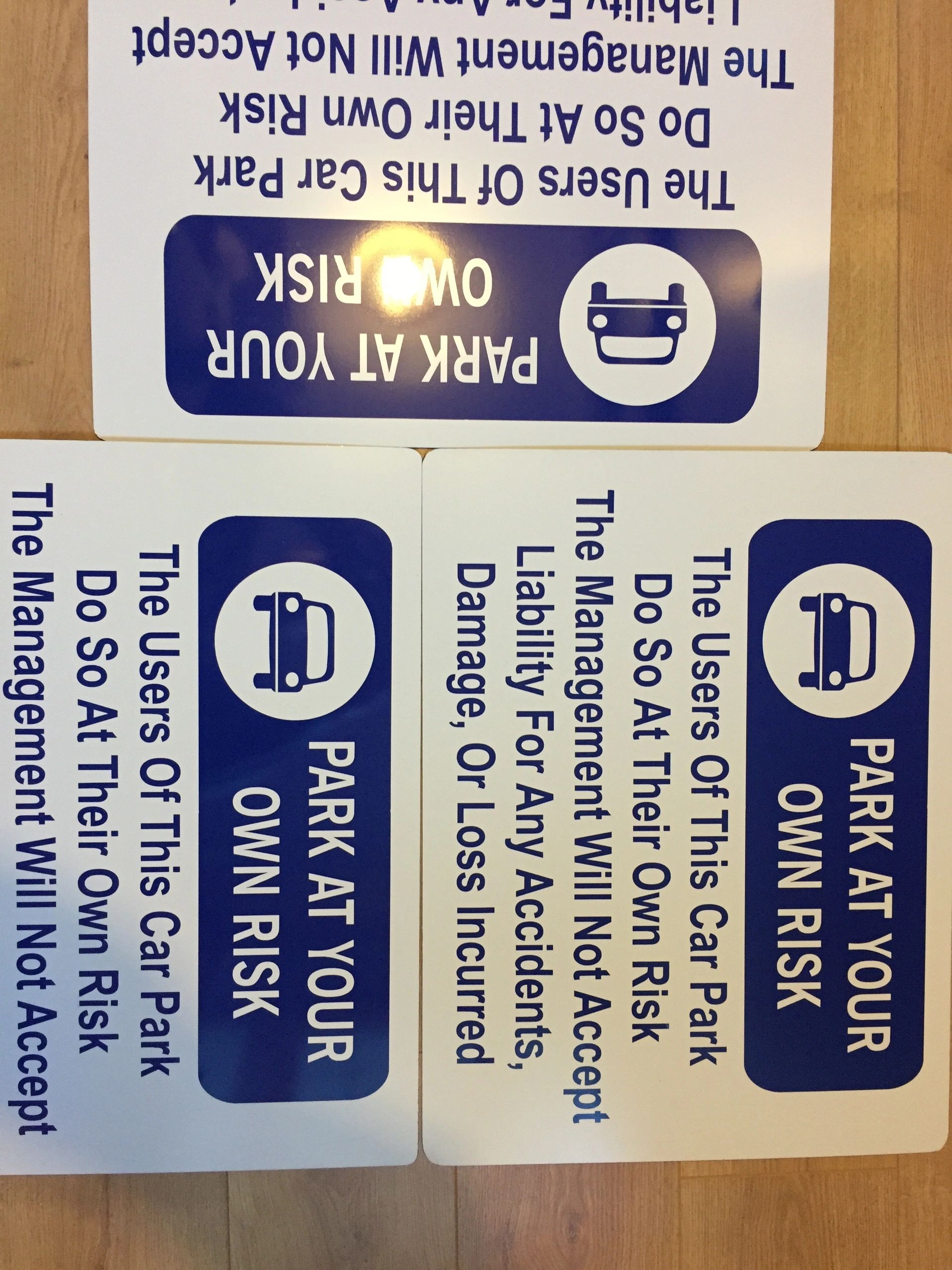Car parking signs