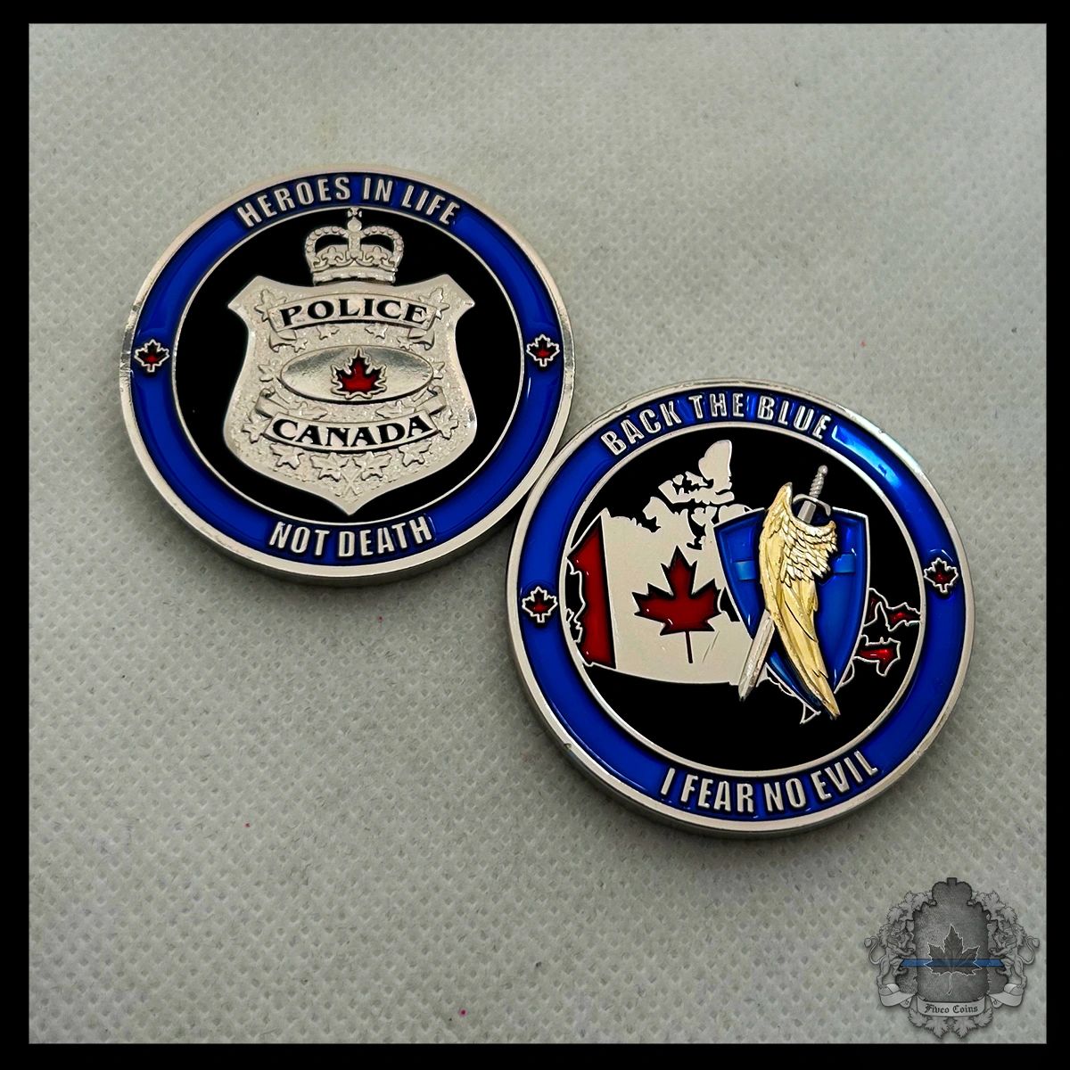 FIVEO BACK THE BLUE CHALLENGE COIN - V2