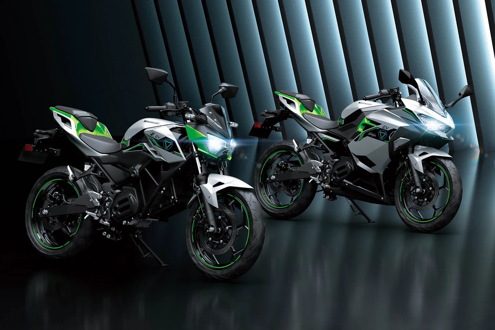 What are the safety features available on Kawasaki motorcycles?