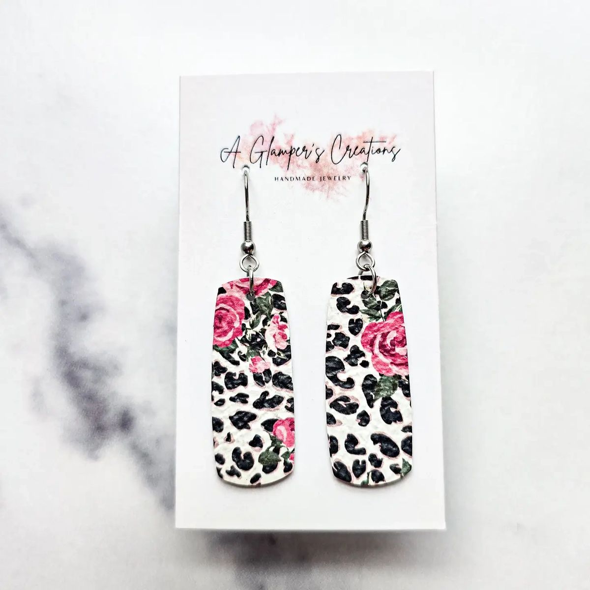 Leather cow print rose