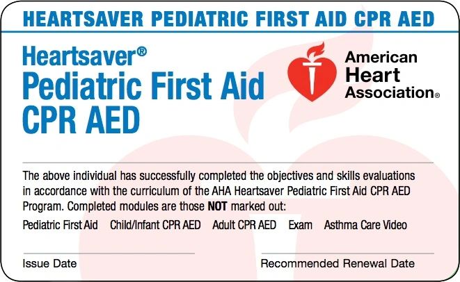 Heartsaver Pediatric CPR/AED/First Aid