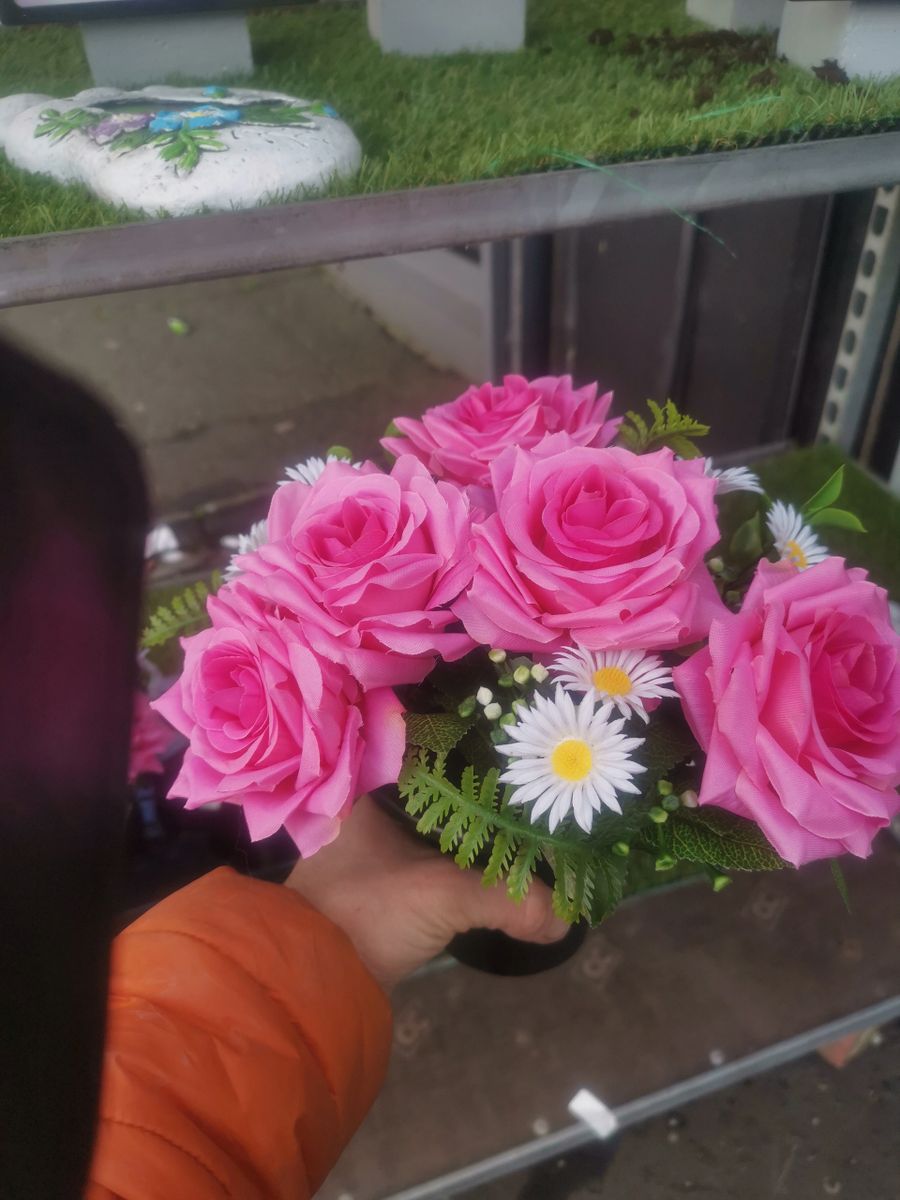 Artificial Grave Inserts Rose & Daisy