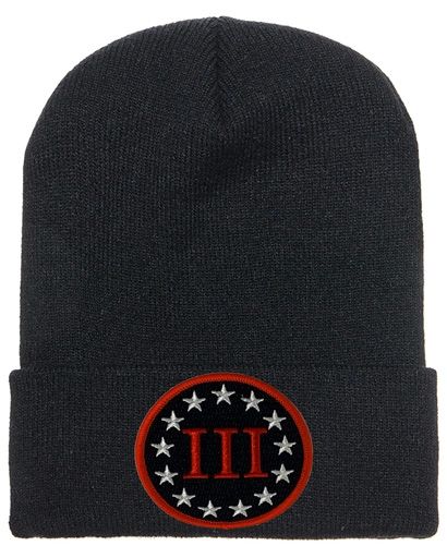 Three Percenter Adult Cuffed Knit Beanie with Round Patch