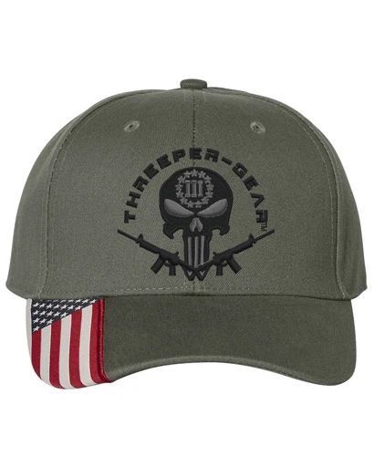 Threeper-Gear Cap with American Flag