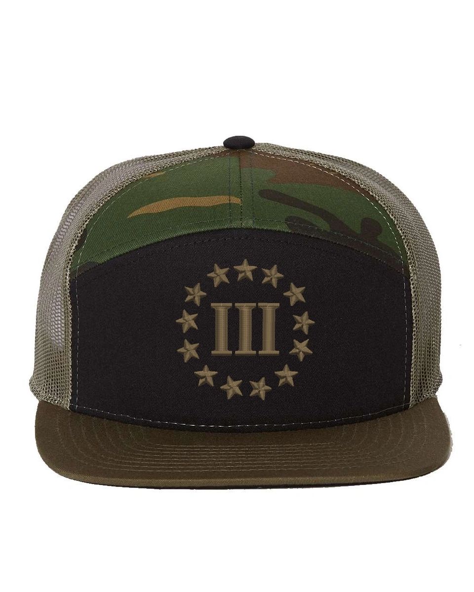 Three Percenter Richardson 168 Camo-Black Cap