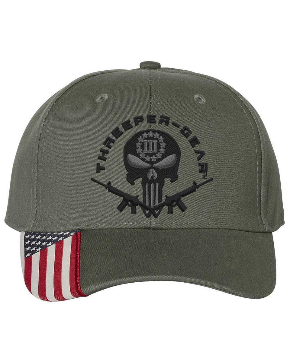 Threeper-Gear Cap with American Flag